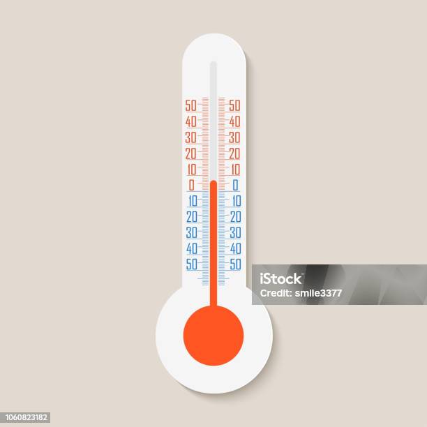 Logo Termometer Ikon Suhu Mengukur Suhu Panas Dan Dingin Ilustrasi Stok