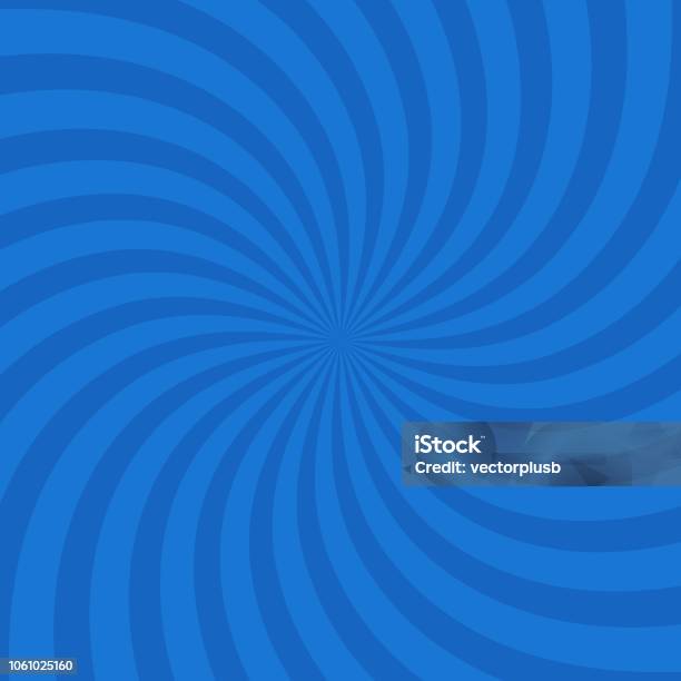 Blue Color Circle Swirl Burst Background Vector Illustration Stock
