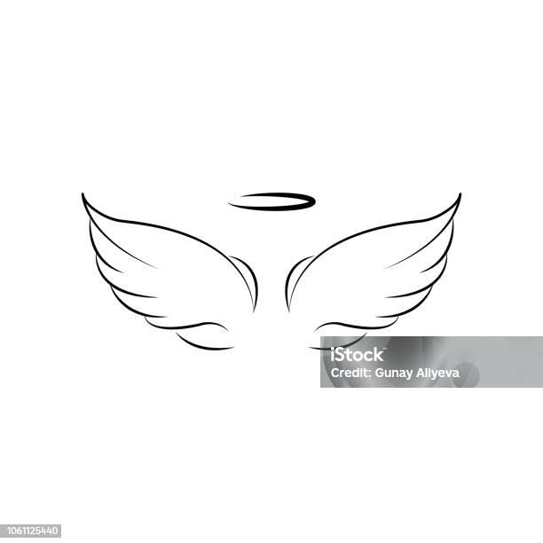 Ailes Icône Dessinée De Main Couronne Élément De Licône Des Ailes Pour