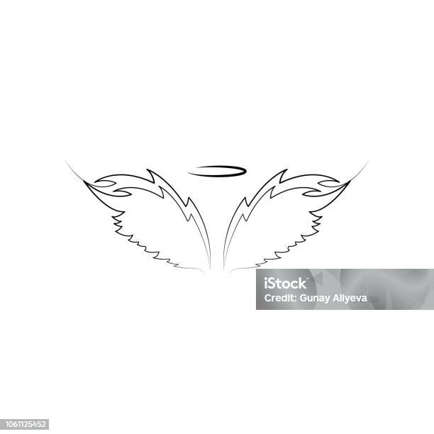 Ailes Icône Dessinée De Main Couronne Élément De Licône Des Ailes Pour