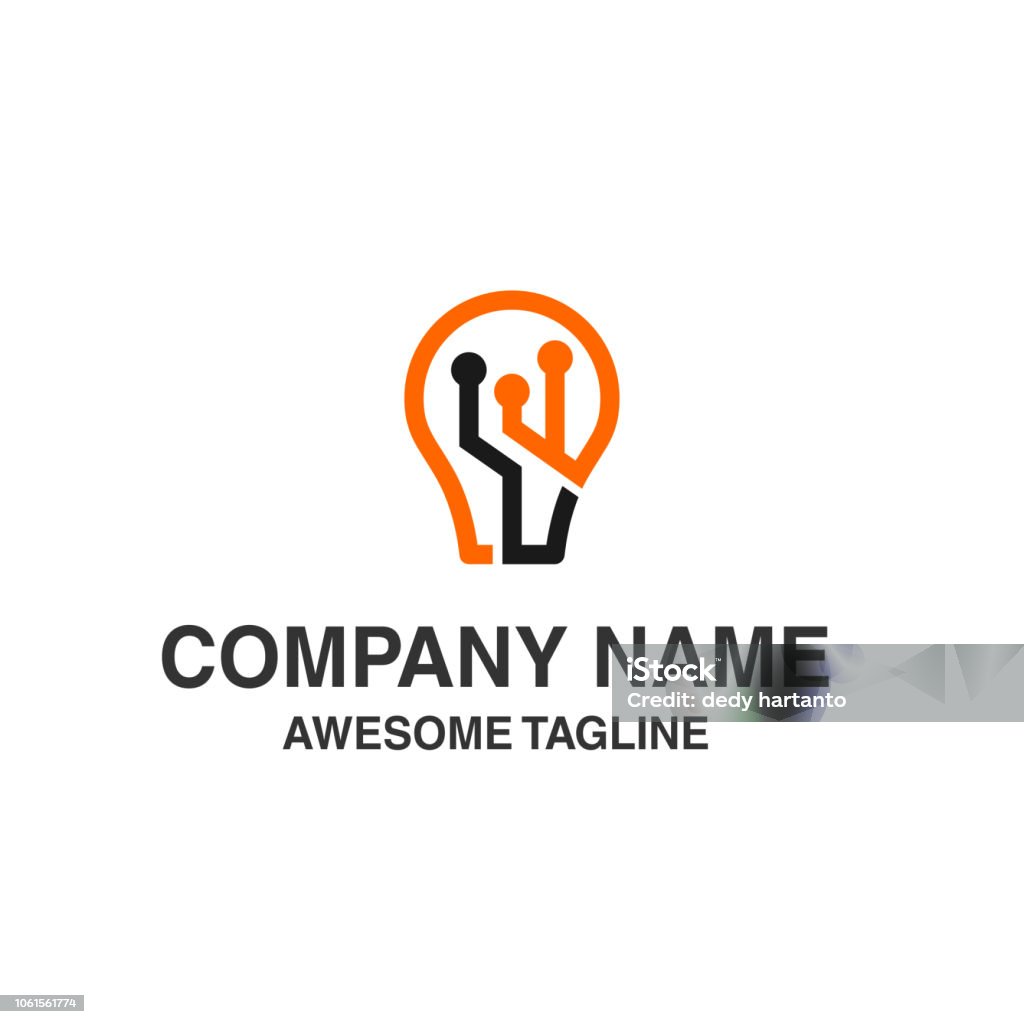 Vetores De Logotipo Da Tecnologia Do Bulbo Da Lâmpada Símbolo De