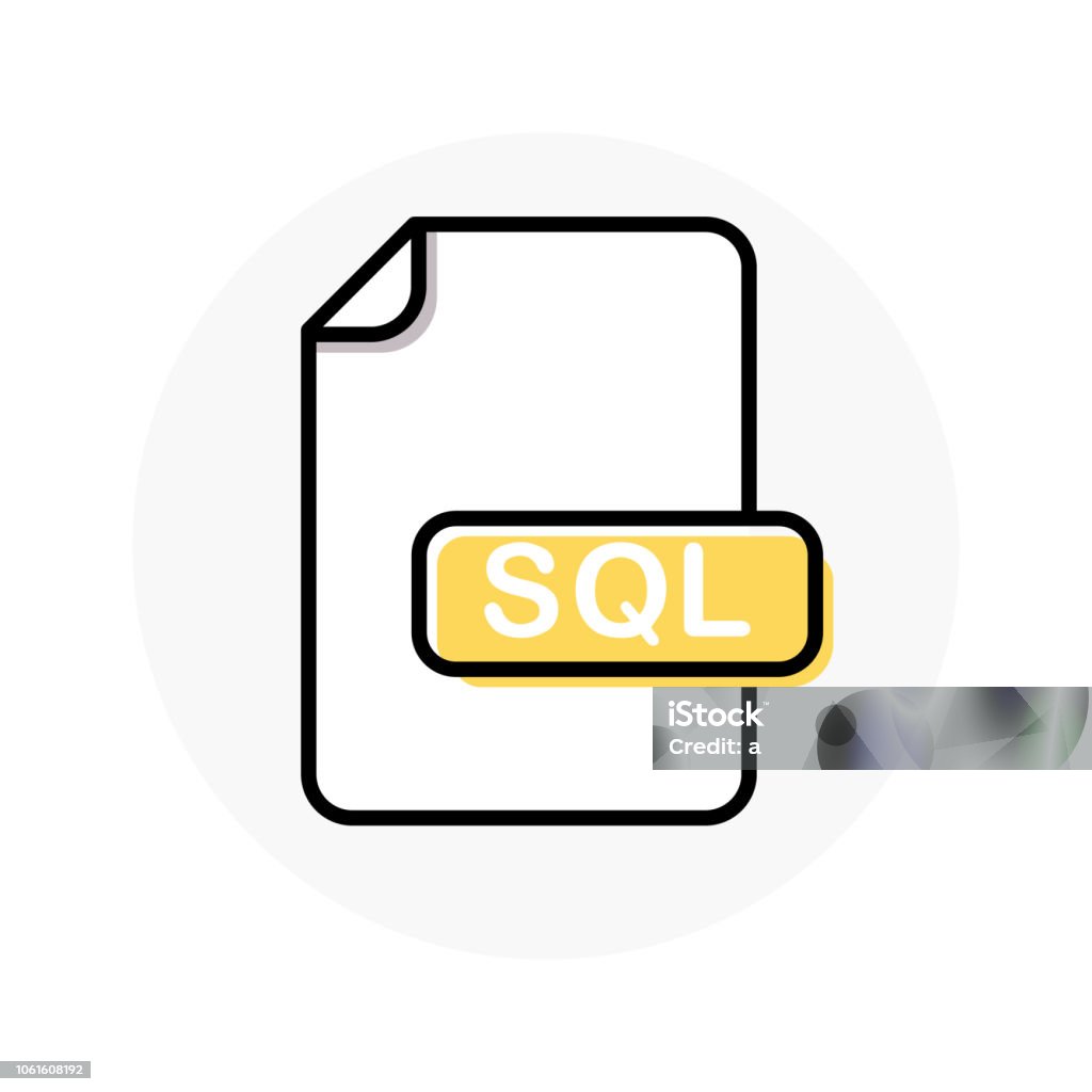 Sql File Format Extension Color Line Icon Stock Illustration Download Image Now Computer