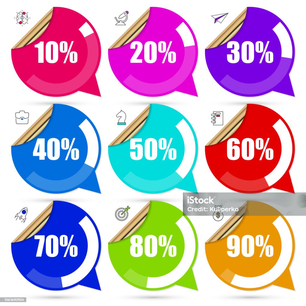 Ilustración de Conjunto De Diagramas De Porcentaje Para El Diseño De ... Ilustración de Conjunto De Diagramas De Porcentaje Para El Diseño De ...