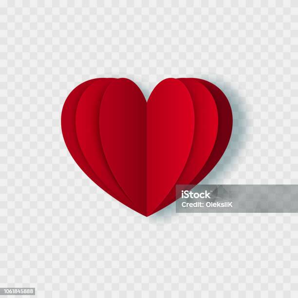 Lamour Icône Du Cœur Symbole De La Saintvalentin Papier Découpé Isolé