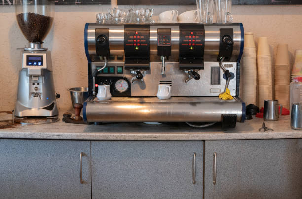 Free Stock Photo of Row of Coffee Machines on Counter | Download Free ...