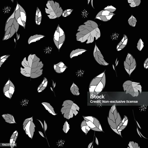 Monohrom Feuilles Modèle De Fleur Sans Soudure De Fond Décran Sur Un