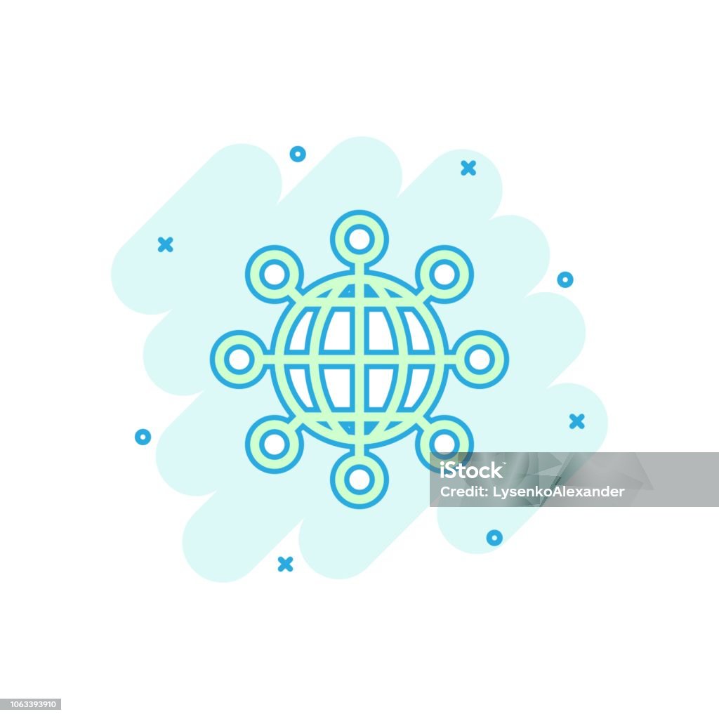 Vector Cartoon Sharing Globe Icon In Comic Style Digital Connect ... Vector Cartoon Sharing Globe Icon In Comic Style Digital Connect ...