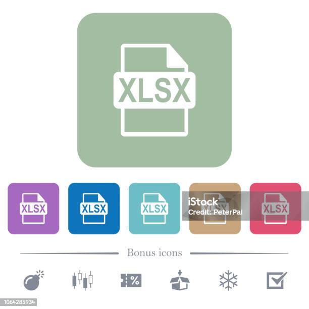 Ilustración De Xlsx Archivos Formato Planos Iconos Color Redondean