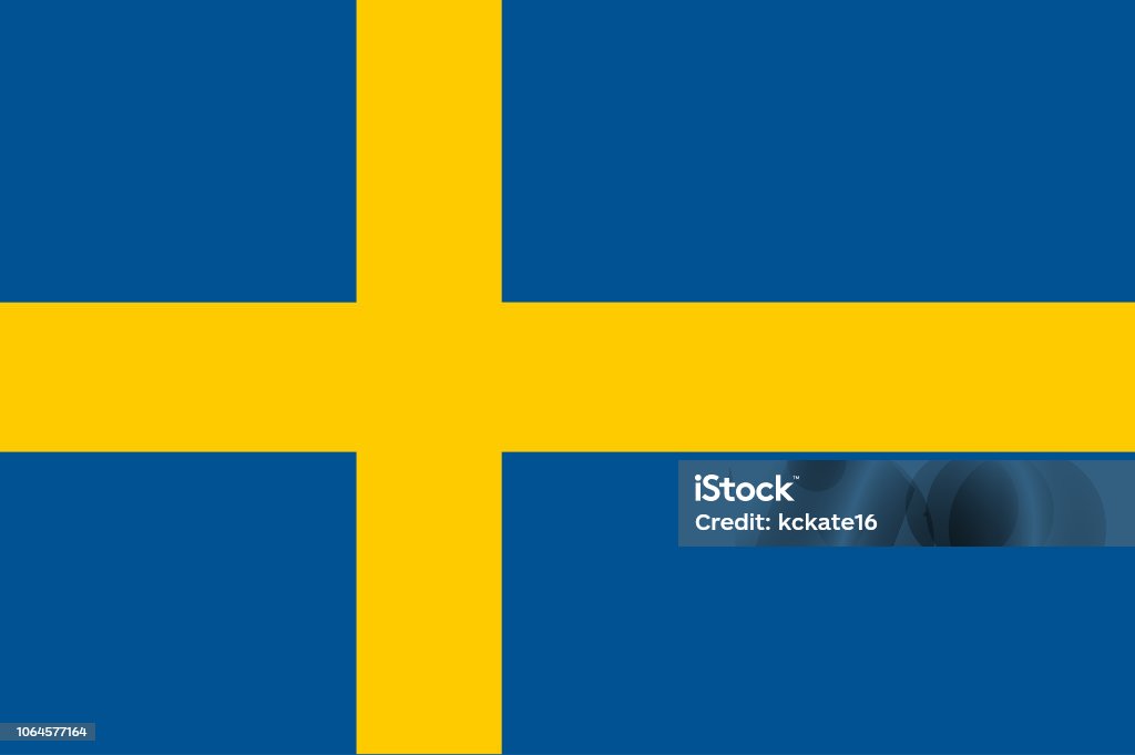 Original And Simple Sweden Flag Isolated Vector In Official Colors And