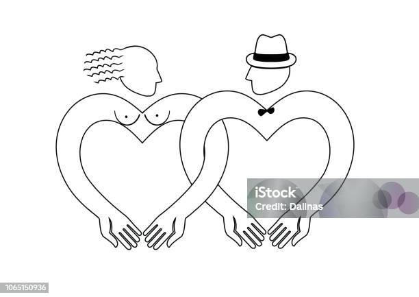 Icône Avec Une Image Symbolique De Lhomme Et La Femme Tenant Lautre Par