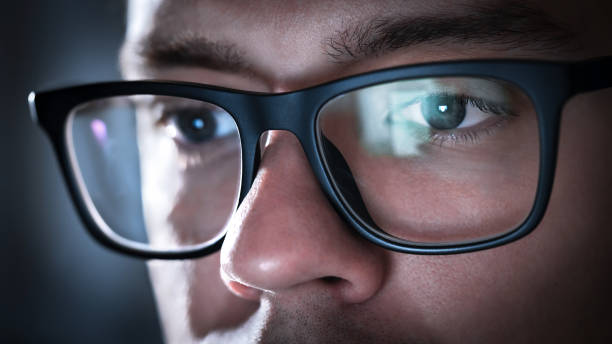 Free Stock Photo of Man in glasses peeking over screen | Download Free ...
