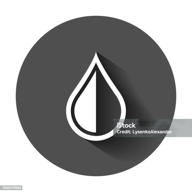 Ikon Tetesan Air Dalam Gaya Datar Ilustrasi Vektor Tetes Hujan Dengan