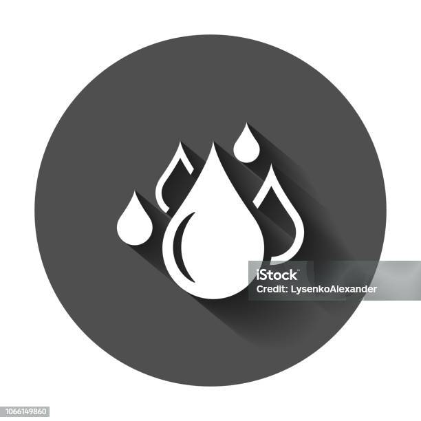 Ikon Tetesan Air Dalam Gaya Datar Ilustrasi Vektor Tetes Hujan Dengan
