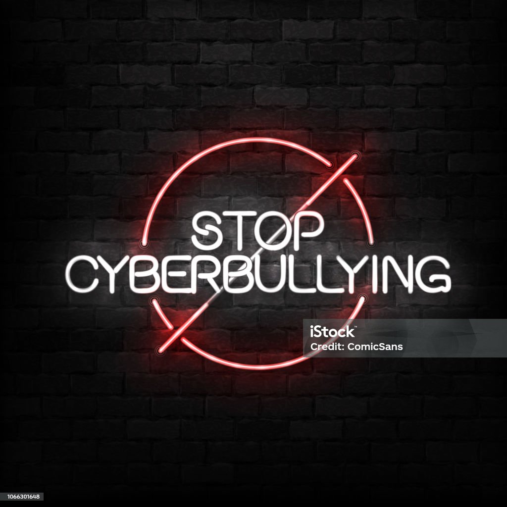 Vektor Realistis Terisolasi Neon Tanda Stop Cyberbullying Logo Untuk ... Vektor Realistis Terisolasi Neon Tanda Stop Cyberbullying Logo Untuk ...