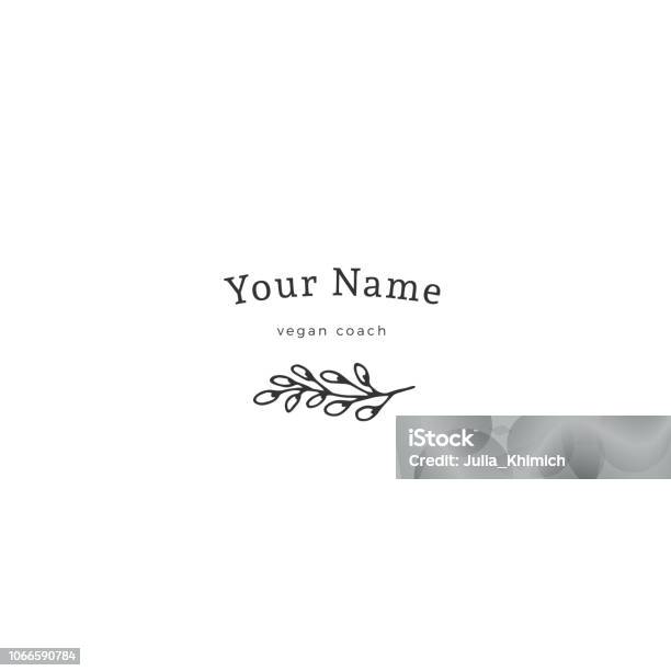Vektor Tangan Digambar Label Bunga Template Dalam Gaya Minimal