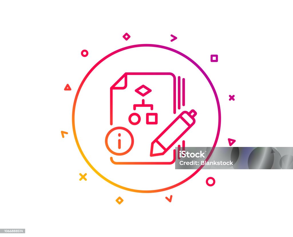 Documentation With Algorithm Line Icon Technical Instruction Sign