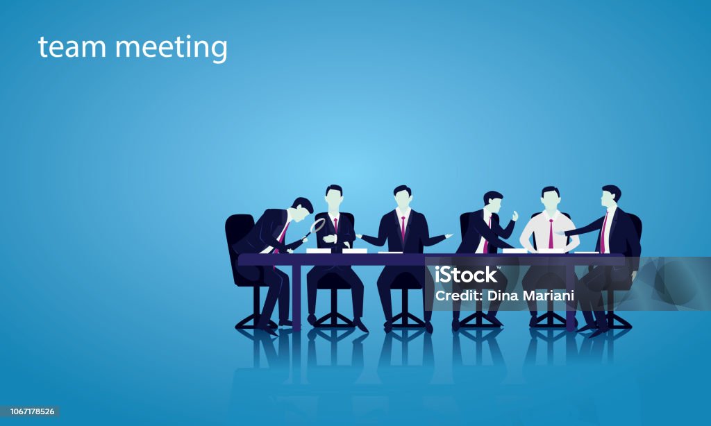 Vetores De Discussão De Reunião De Equipe Teamwork Conceito De