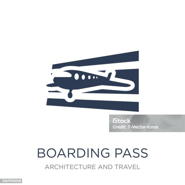 Icône De Boarding Pass Vecteur Plat Boarding Pass Icône Sur Fond Blanc