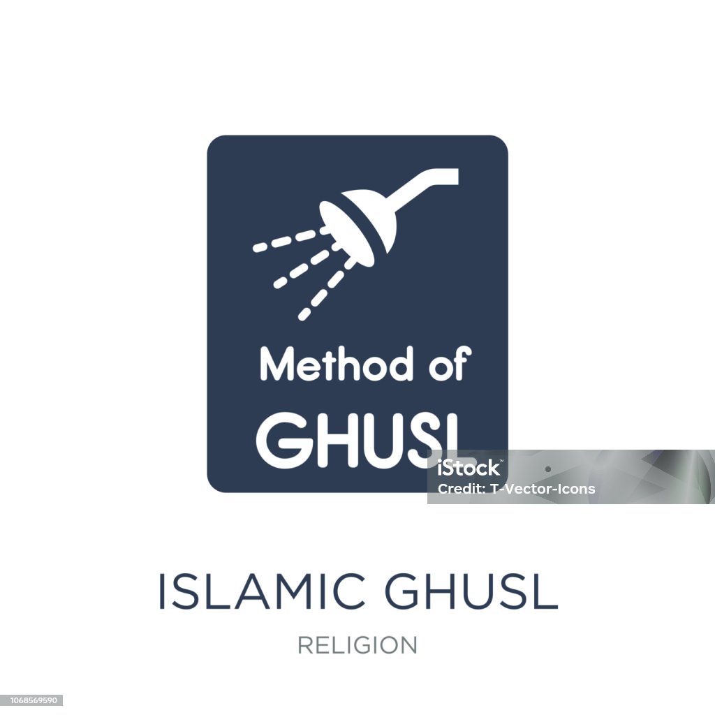 Islamic Ghusl Icon Trendy Flat Vector Islamic Ghusl Icon On White