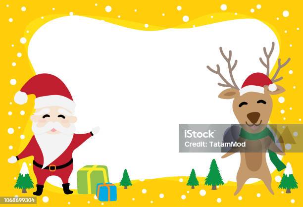 Kartun Grafis Perbatasan Tentang Santa Claus Dan Rusa Di Hari Natal ... Kartun Grafis Perbatasan Tentang Santa Claus Dan Rusa Di Hari Natal ...