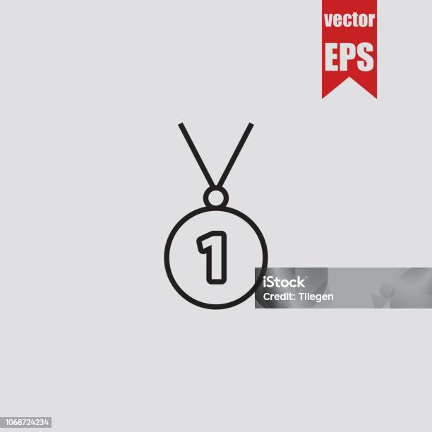 Icône De Médaille De Ligne Mince Illustration Vectorielle Vecteurs