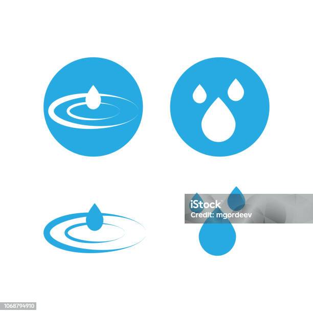 Ensemble Dicônes De Leau Illustration De Vecteur Élément Goutte Aqua