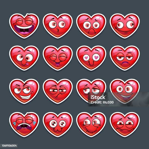 Set Emoji Hati Merah Muda Kartun Yang Lucu Ilustrasi Stok - Unduh ... Set Emoji Hati Merah Muda Kartun Yang Lucu Ilustrasi Stok - Unduh ...