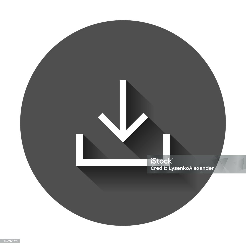 Download File Icon In Flat Style Arrow Down Downloading Vector