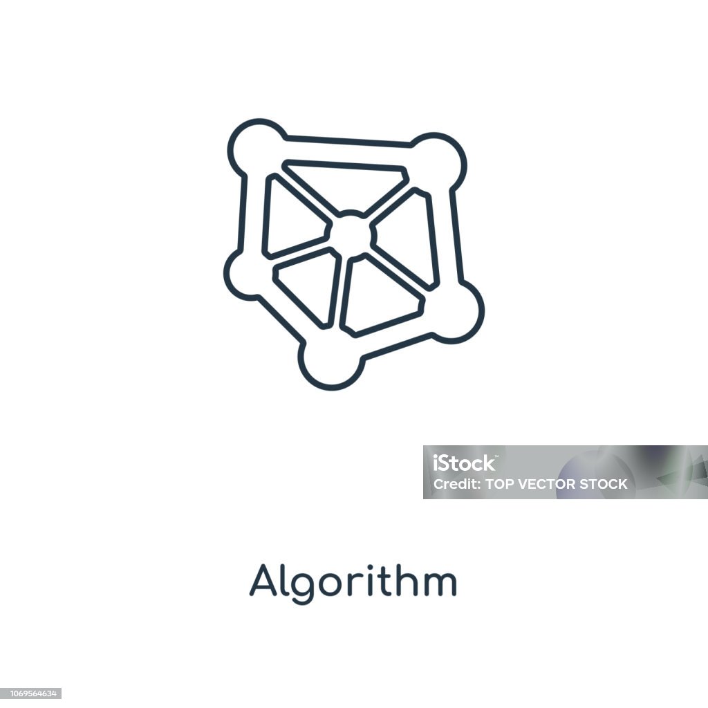Algorithm Icon Simple Outline Illustration Stock Illustration