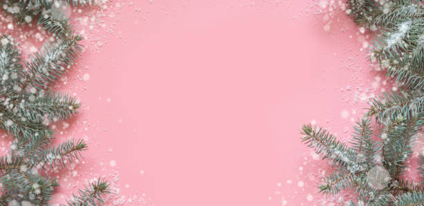 Free Stock Photo of Pink Christmas Tree Background Means Snowing And ...