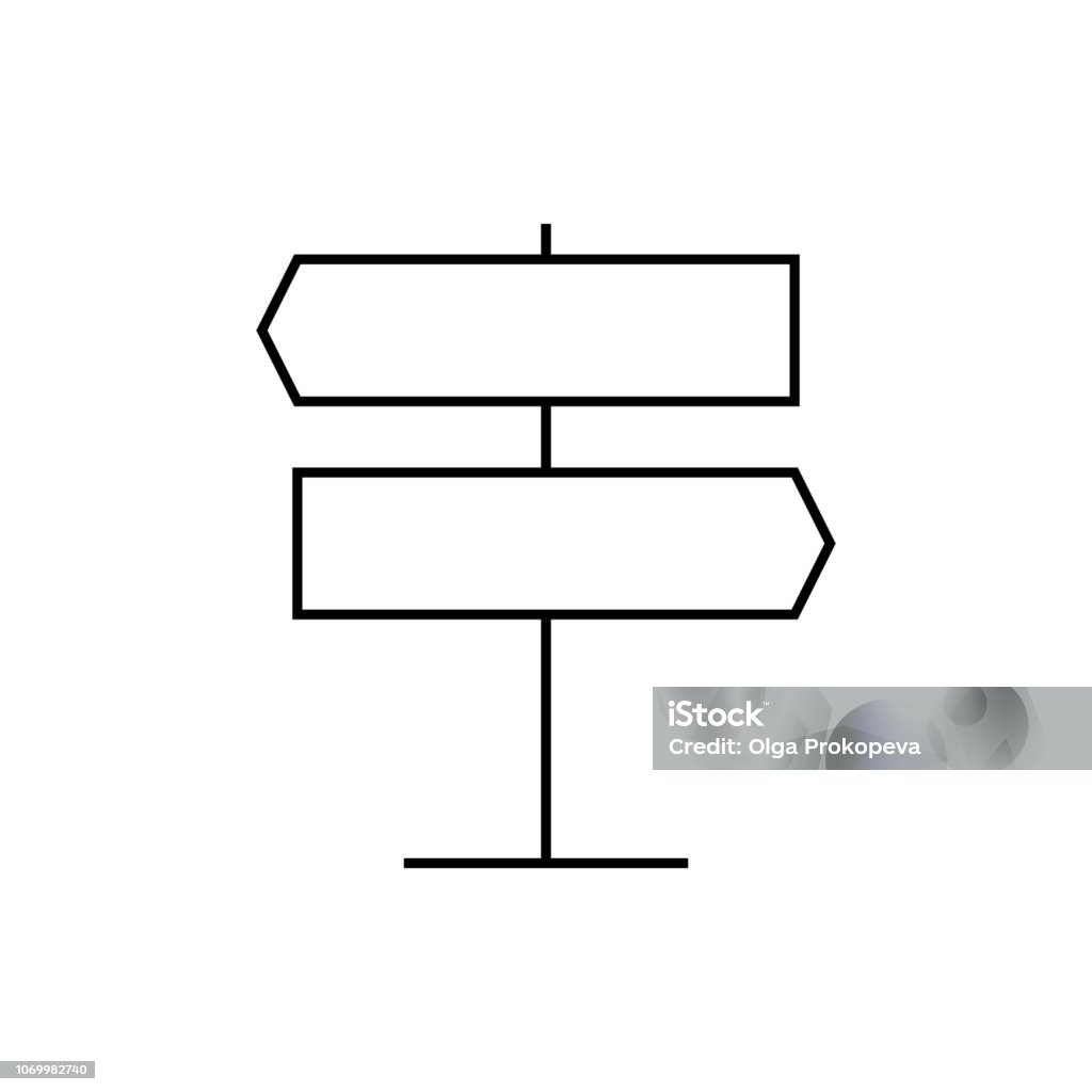 Wegweiser Zeigersymbol Linie Umriss Vektor Zeichen Linearen Stil ... Wegweiser Zeigersymbol Linie Umriss Vektor Zeichen Linearen Stil ...