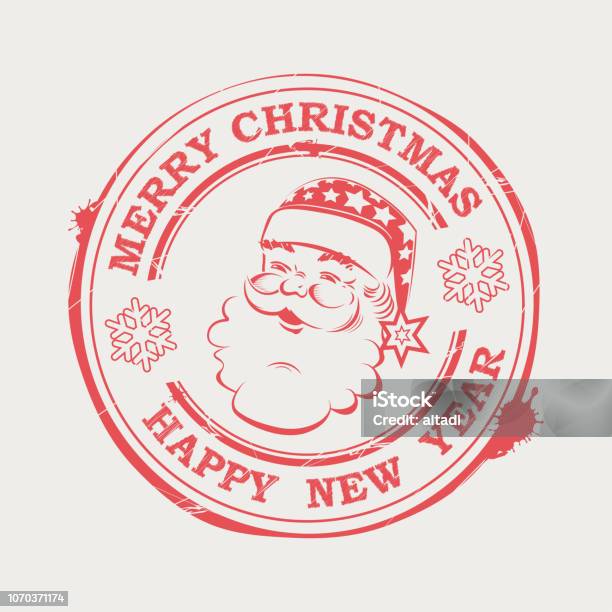 Stempel Natal Dengan Santa Claus Lucu Dengan Teks Dan Kepingan Salju ... Stempel Natal Dengan Santa Claus Lucu Dengan Teks Dan Kepingan Salju ...