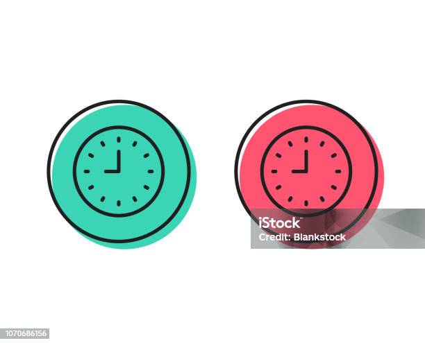 Icône De Ligne Dhorloge Temps Ou Le Signe De La Montre Vector Vecteurs