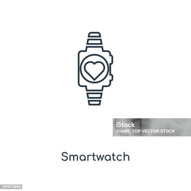 Icône De Ligne Concept Smartwatch Linéaire Smartwatch Design Concept