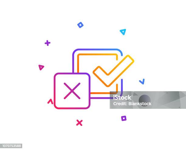 Checkbox Line Icon Survey Choice Sign Vector Stock Illustration