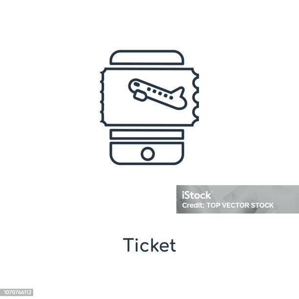 Icône De Ligne Billet Concept Linéaire Ticket Contour Symbole