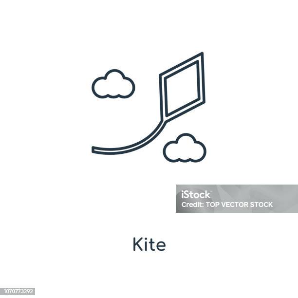Icône De Ligne Cerfvolant Concept Linéaire Kite Contour Symbole