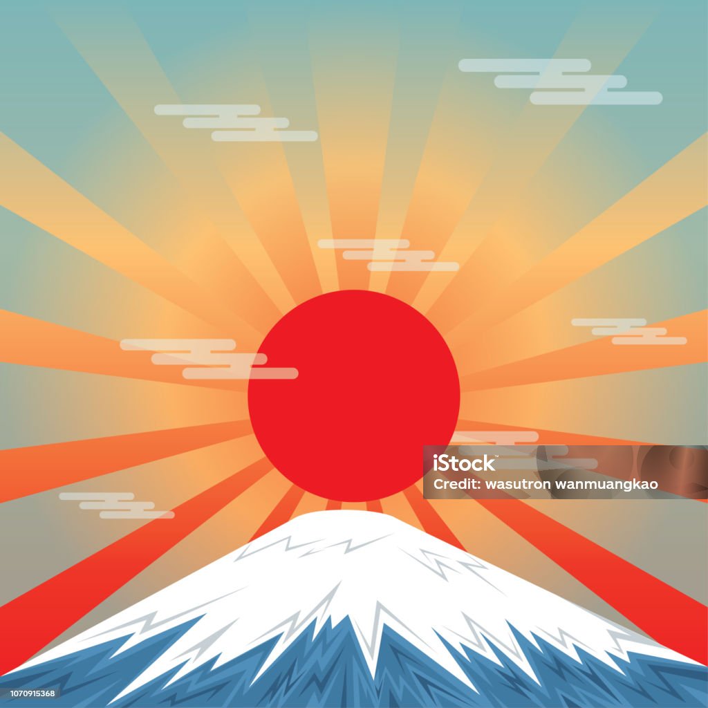 Vetores De Monte Fuji Sunshine E Mais Imagens De Arte Arte Brilhante Luminosidade