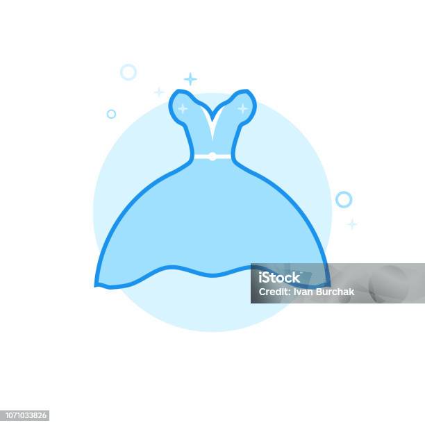 Gaun Pengantin Ikon Vektor Datar Simbol Pictogram Tanda Tangan Desain