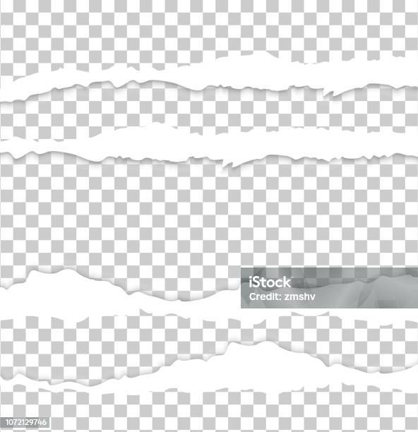 Kertas Robek Vektor Dengan Tepi Robek Desain Mockup Templat Ilustrasi Stok Unduh Gambar