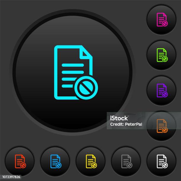 Disabled Document Dark Push Buttons With Color Icons Stock Illustration ... Disabled Document Dark Push Buttons With Color Icons Stock Illustration ...