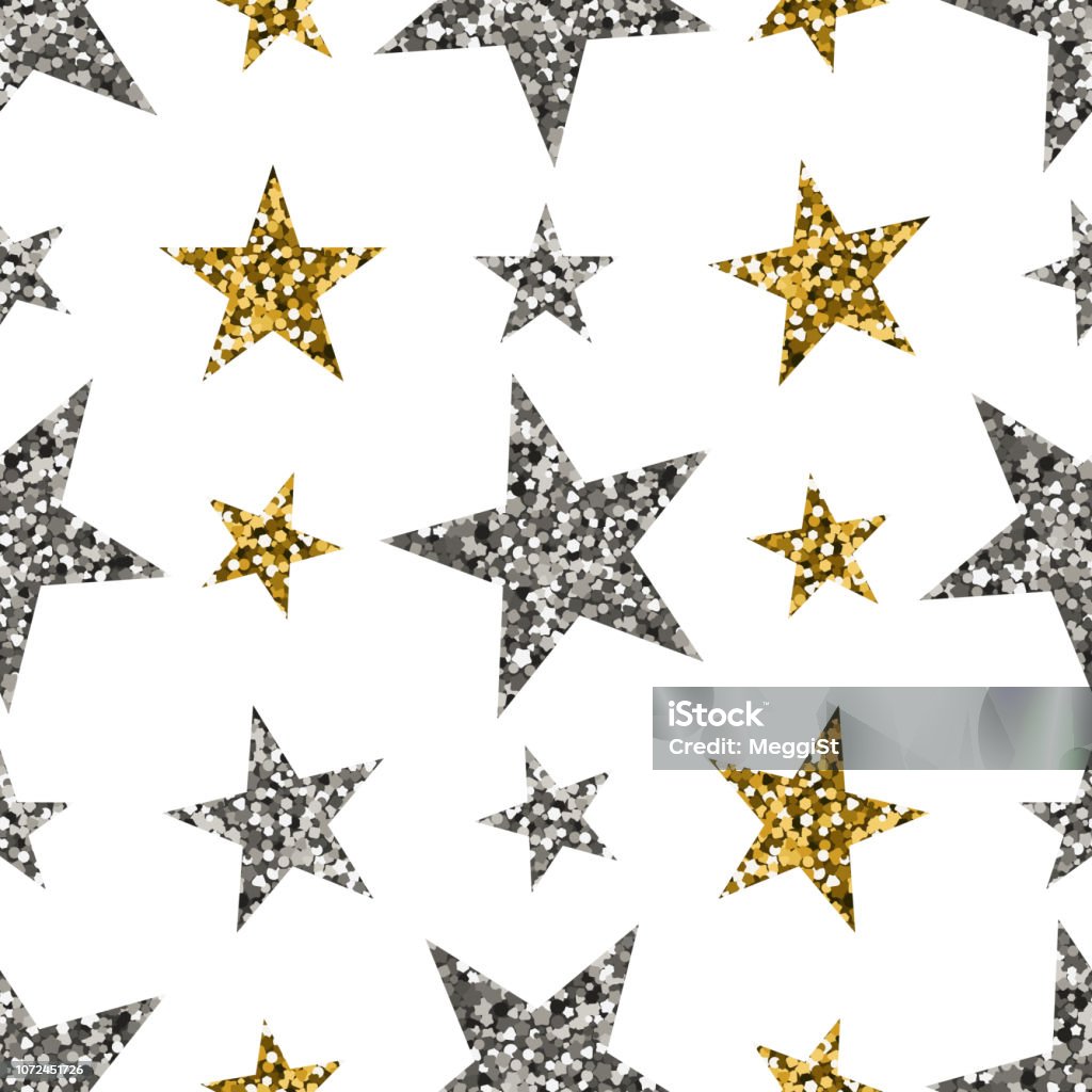 Gold And Silver Stars On White Background Stock Illustration Download