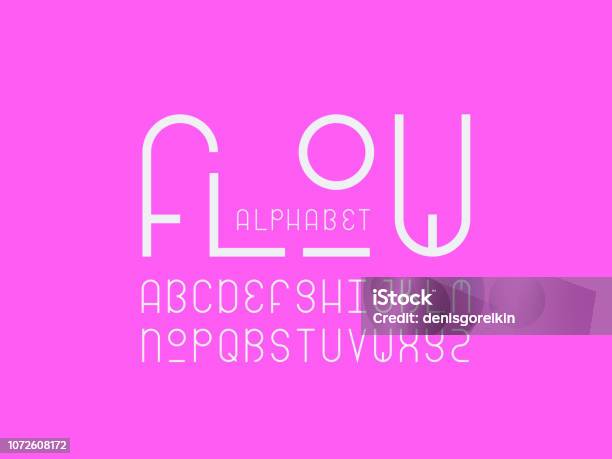 Flow Font Vector Alphabet Stock Illustration - Download Image Now