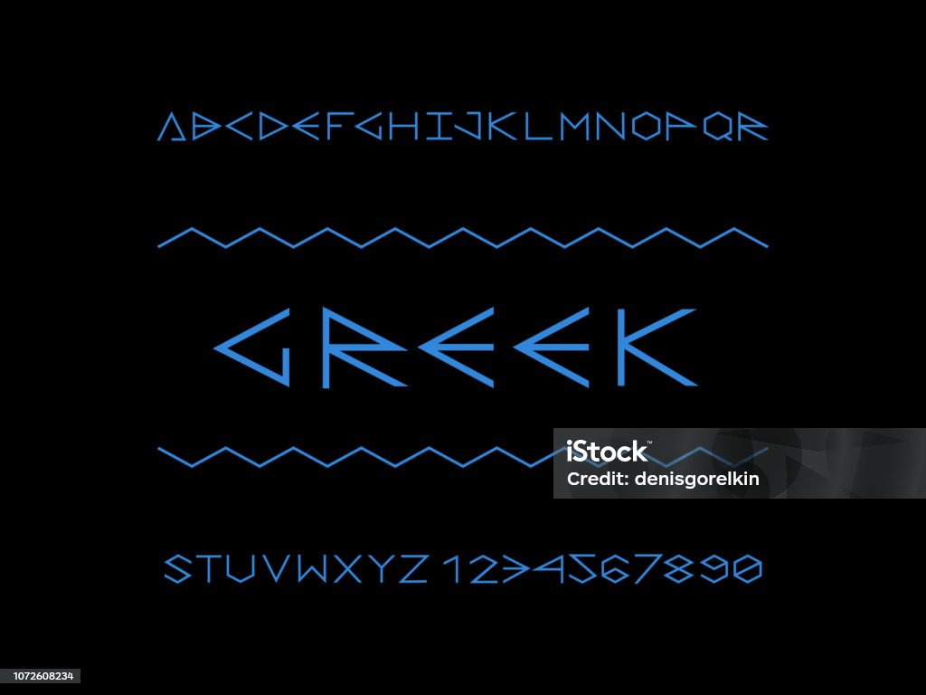 Font Yunani Alfabet Vektor Ilustrasi Stok Unduh Gambar Sekarang Alfabet Bentuk Geometris
