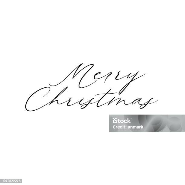 Vetores De Feliz Natal Mão Lettering Ilustração Vetorial De Cartão De