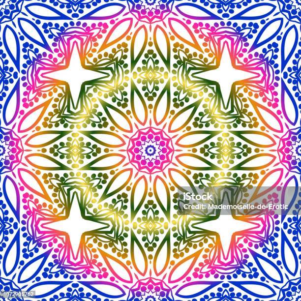 Floral Geometric Pattern With Handdrawing Seamless Illustration For
