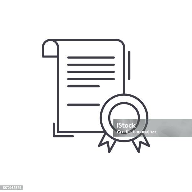 Konsep Ikon Garis Sertifikat Bisnis Ilustrasi Linier Vektor Sertifikat