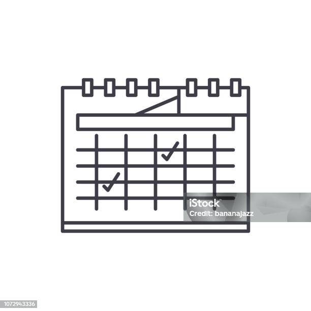 Concept Dicône Line Planification De Calendrier Calendrier De
