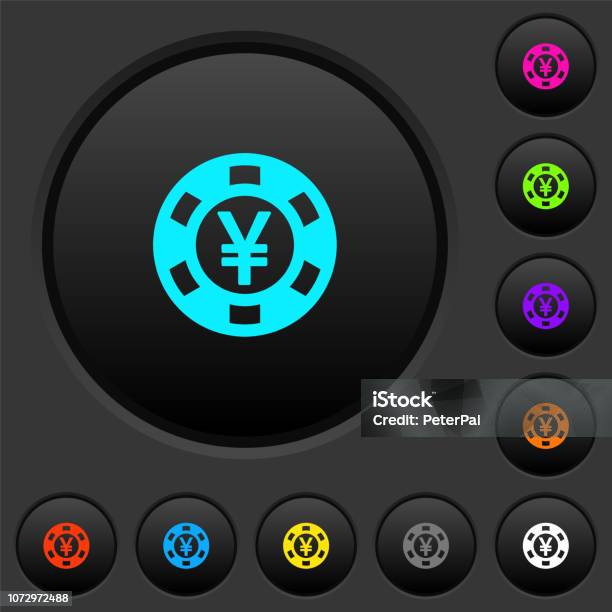Yen Casino Chip Dark Push Buttons With Color Icons Stock Illustration ... Yen Casino Chip Dark Push Buttons With Color Icons Stock Illustration ...
