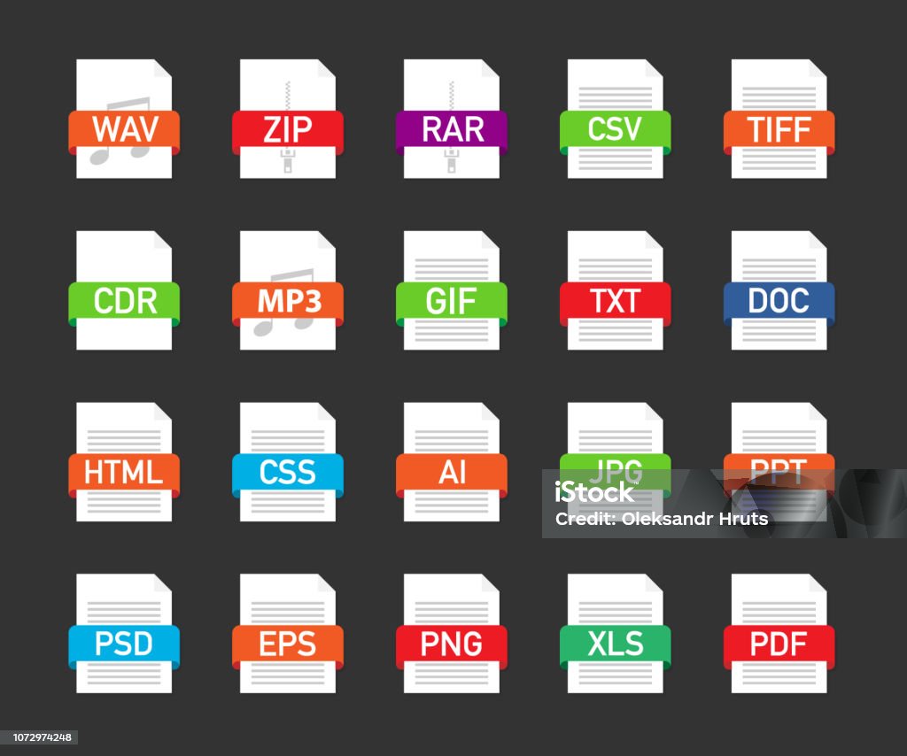 Format File Set Ikon Datar Piktogram Dokumen Laporan Resmi Dengan Tipe
